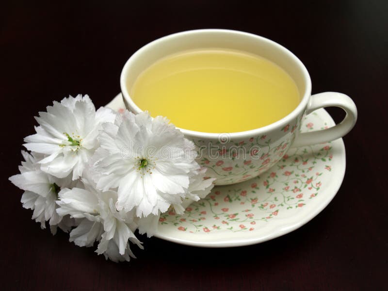 Spring Floral Tea on a Dark Background Stock Image - Image of leaf ...