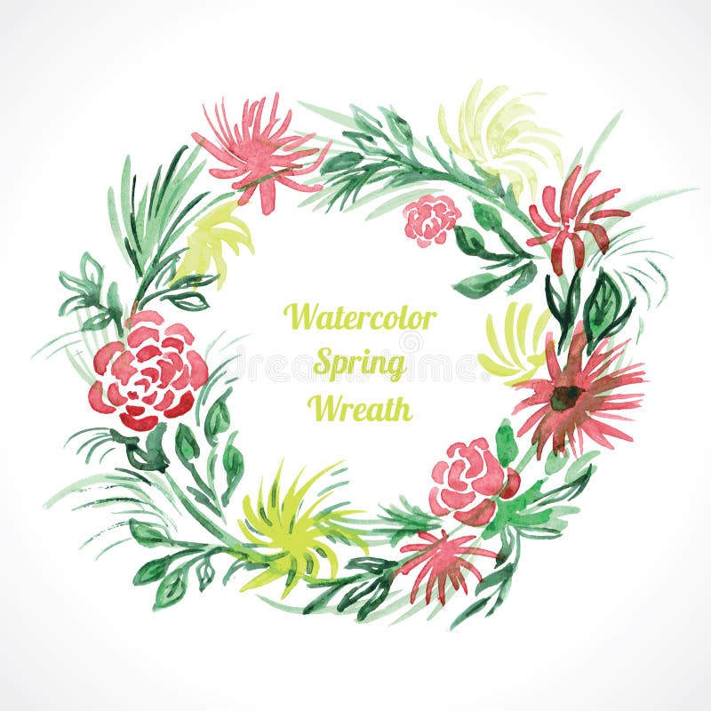 Spring floral wreath stock vector. Illustration of flower - 51497030