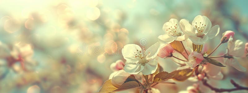 Spring Flower Background Banner Panorama Stock Image - Image of beauty ...
