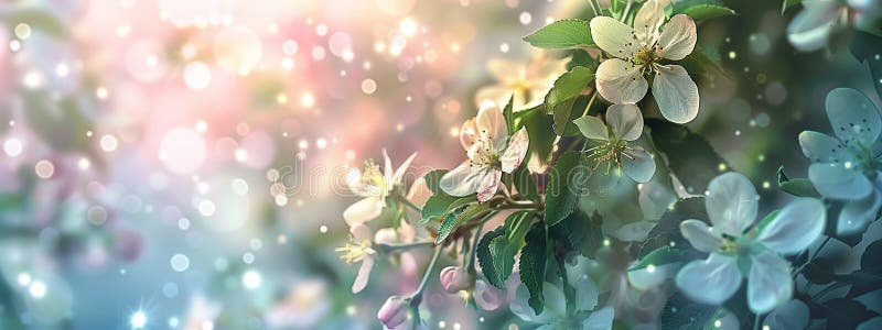 Spring Flower Background Banner Panorama Stock Photo - Image of closeup ...