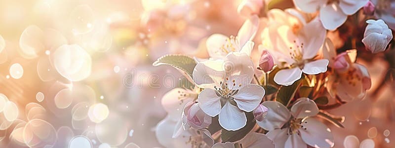 Spring Flower Background Banner Panorama Stock Photo - Image of blossom ...