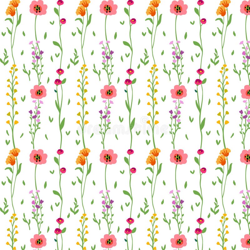 Spring Flower Branches, Exquisite Seamless Pattern Design. Repeating ...