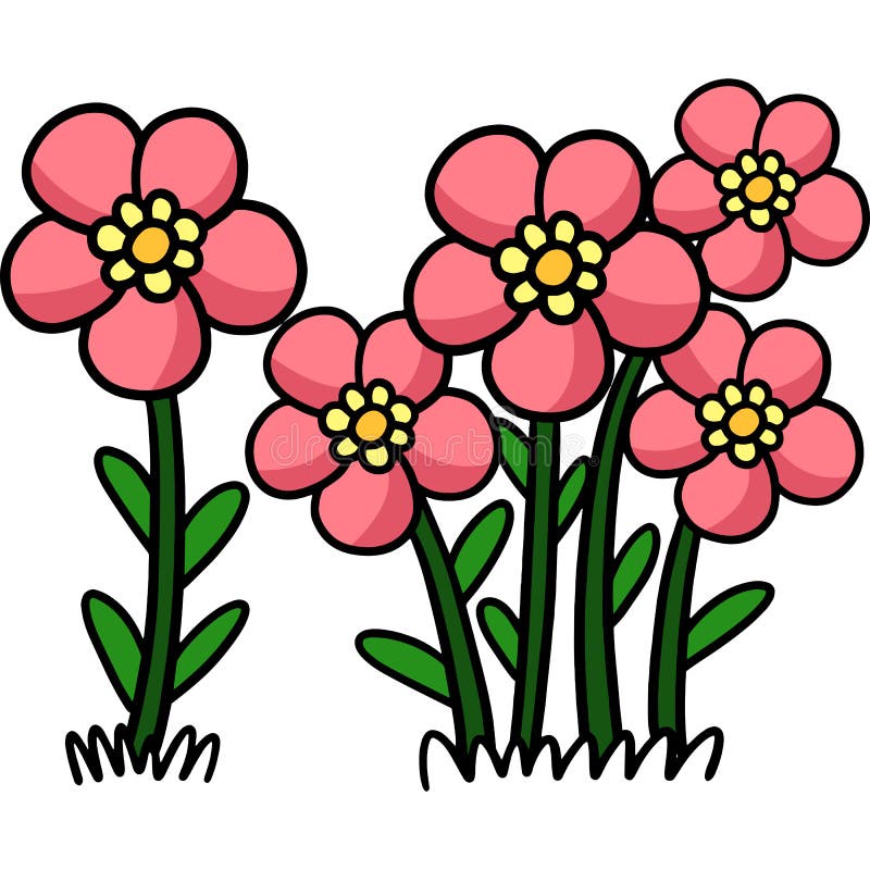 Spring Flower Cartoon Colored Clipart Illustration Stock Vector ...