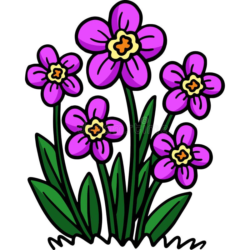 Spring Flower Cartoon Colored Clipart Illustration Stock Vector ...