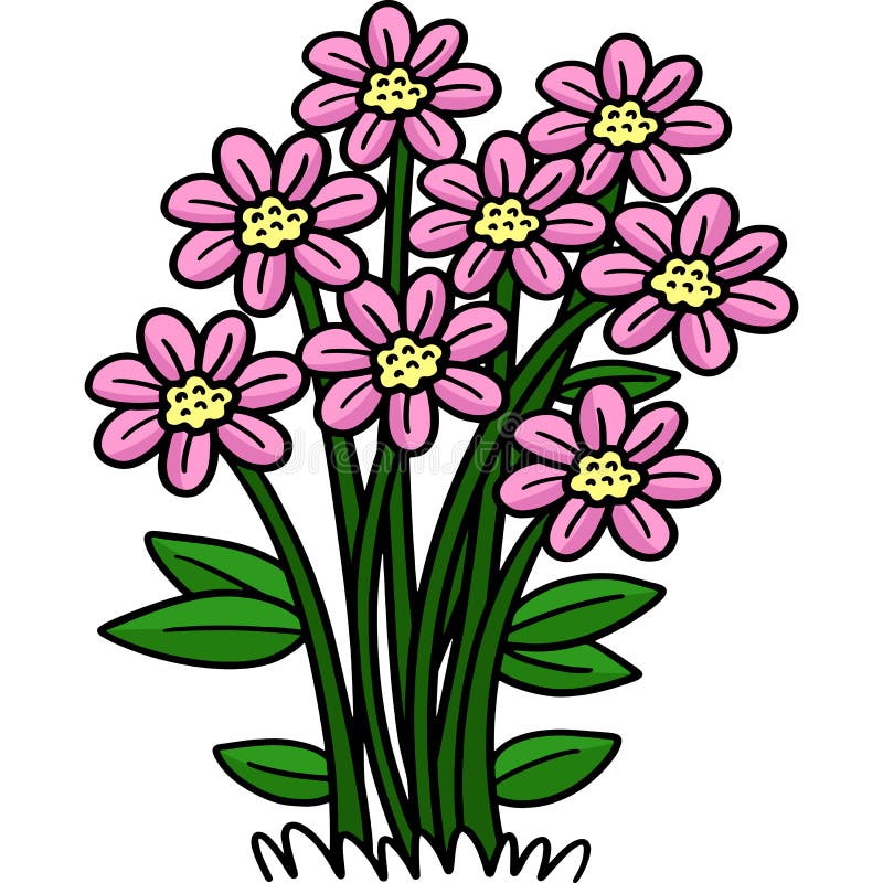 Spring Flower Cartoon Colored Clipart Illustration Stock Vector ...