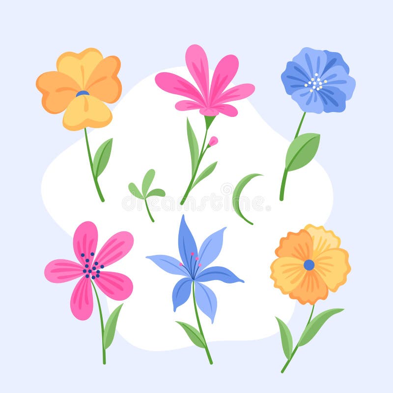 Spring flower collection stock vector. Illustration of season - 269834566