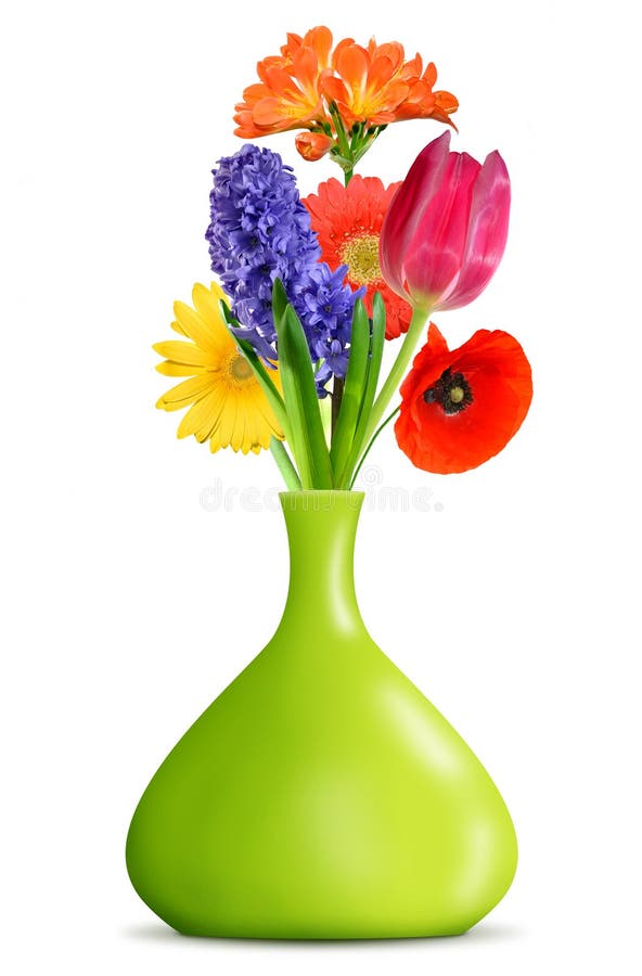 Spring flowers in vases stock photo. Image of container - 7863750