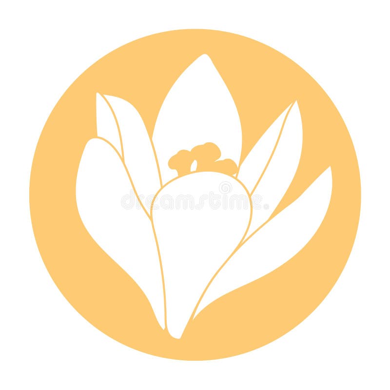 Spring Flower Icon. White Crocus Flower. Crocus, Saffron, Herbs. Orange ...