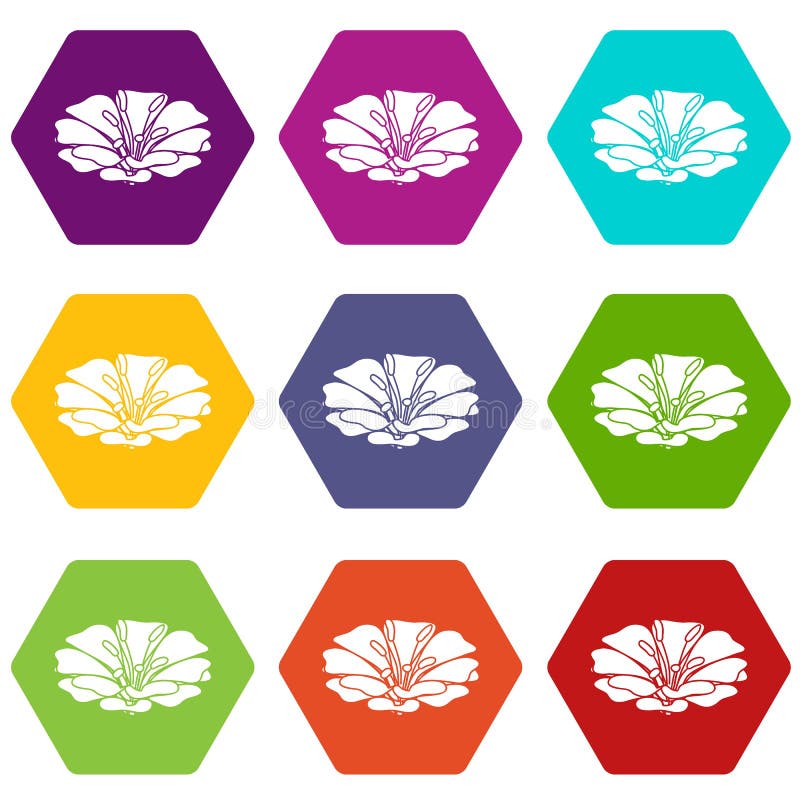 Spring Flower Icons Set 9 Vector Stock Vector - Illustration of circle ...