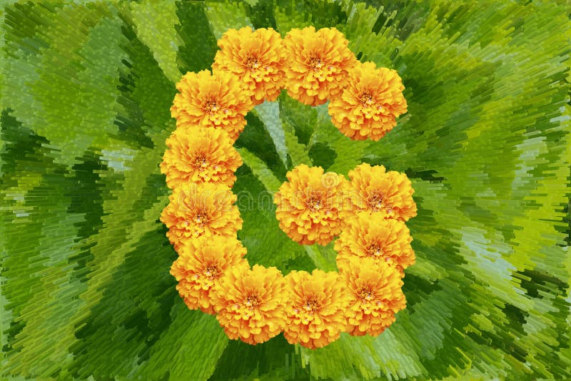 Spring Flower Letter Concept of Marigold Petal. Marigold Petal Alphabet ...