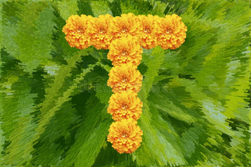 Spring Flower Letter Concept of Marigold Petal. Marigold Petal Alphabet ...
