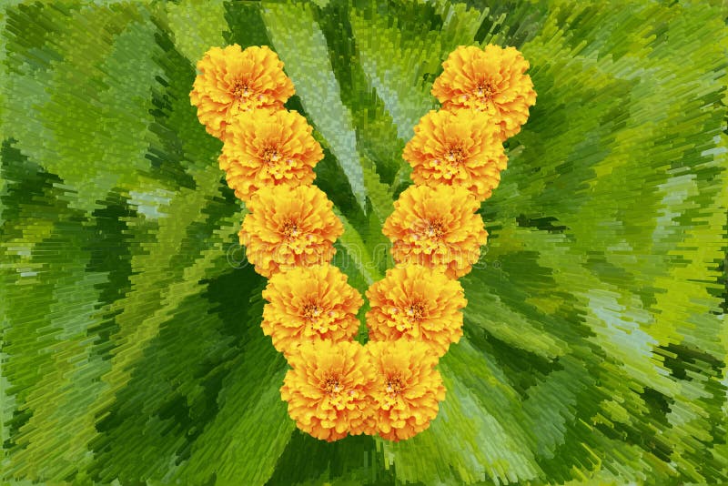 Spring Flower Letter Concept of Marigold Petal. Marigold Petal Alphabet ...