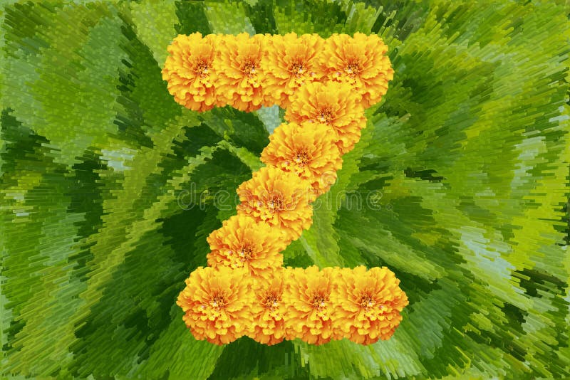 Spring Flower Letter Concept of Marigold Petal. Marigold Petal Alphabet ...
