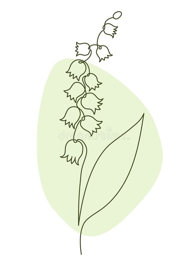 Spring Flower Lily of the Valley in One Continuous Line Drawing. Simple ...