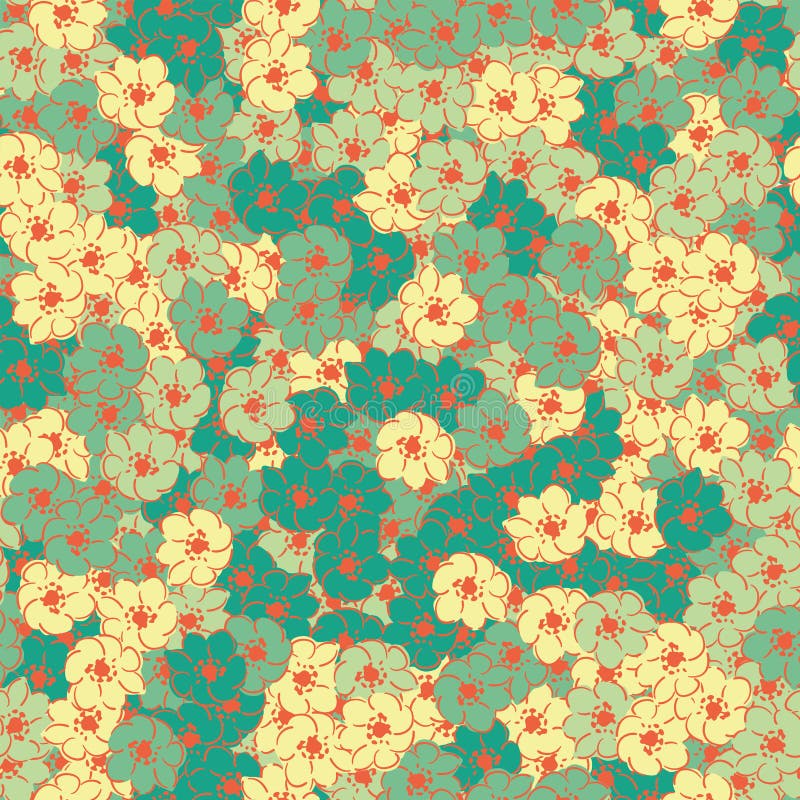 Spring Flower Multicolor Wallpaper Seamless Pattern Stock Vector ...