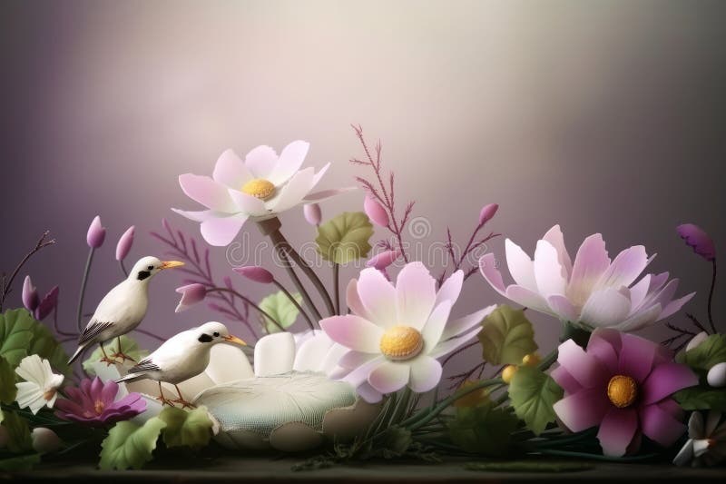 Spring Flower Natural Background Illustration AI Generative. Generative ...