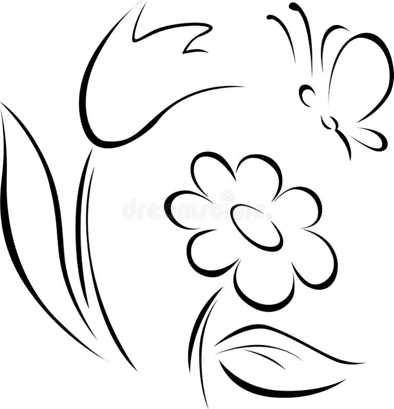 Spring Flower Outline Stock Illustrations – 168,694 Spring Flower ...