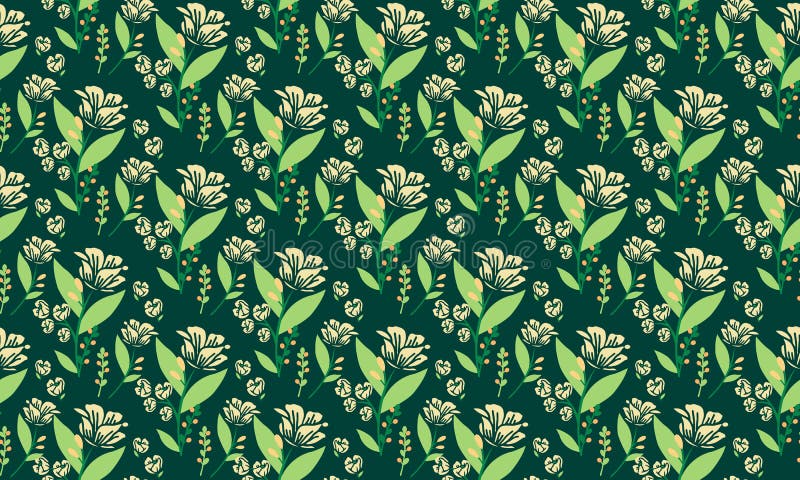 Spring Flower Pattern Background Banner Design with Unique Drawing of ...