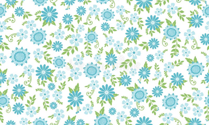 Spring Flower Pattern Background, with Leaf and Floral Unique Design ...