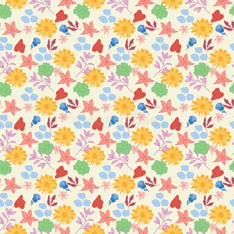 Spring Flower Pattern Floral Garden Background Botanical Abstract Art ...