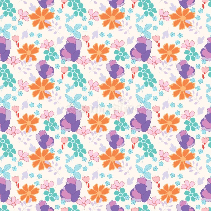 Spring Flower Pattern Floral Garden Background Botanical Abstract Art ...