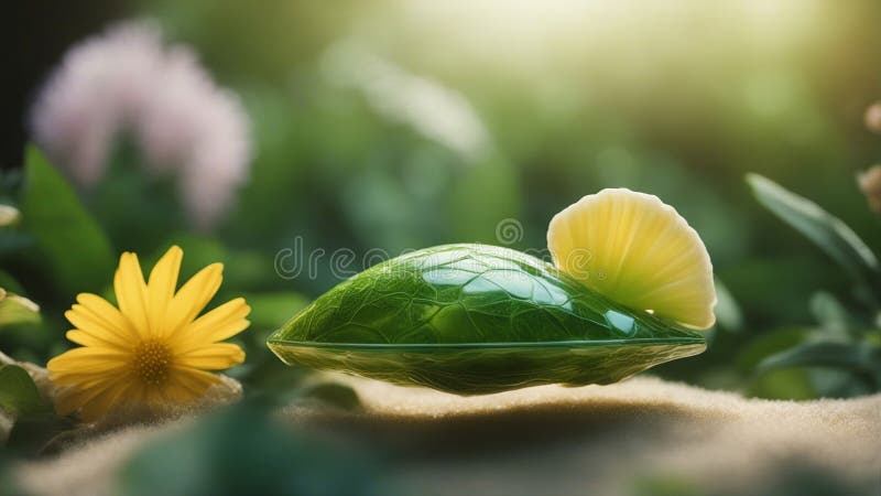 Spring Flower in Spring a Organic Shell with a Green and Yellow ...