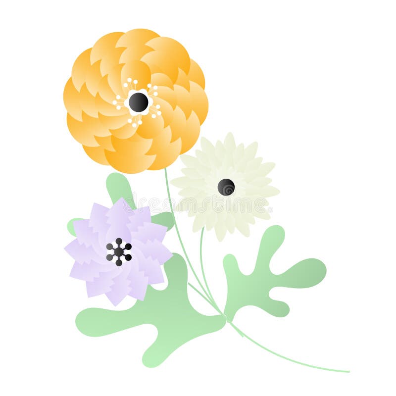Spring Flower Vector Cartoon Illustration on the White Background Stock ...
