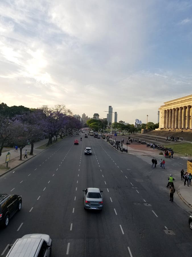 Spring Flowering Jacaranda in Buenos Aires, Argentina. Highway ...