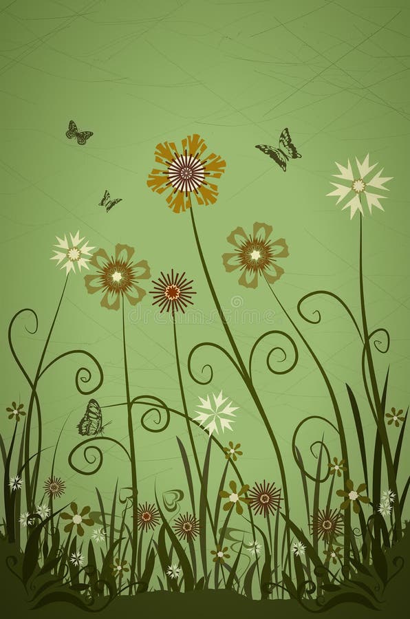 Mod flowers stock illustration. Illustration of background - 374351