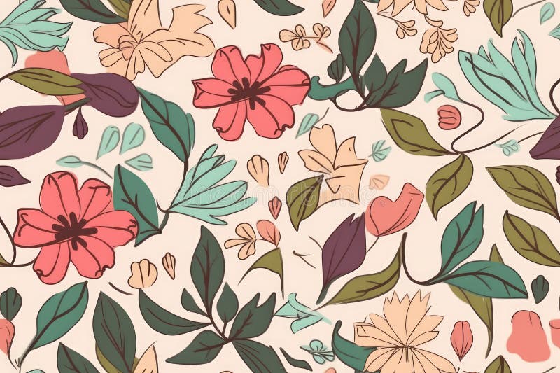 Spring Flowers Abstract Seamless Background Pattern. Generative Ai ...
