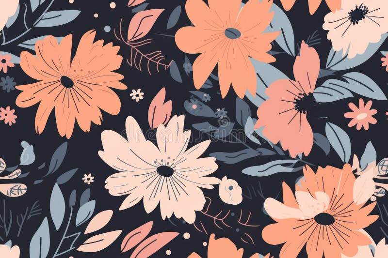 Spring Flowers Abstract Seamless Background Pattern. Generative Ai ...