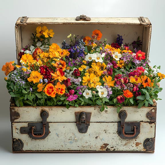 Spring Flowers Bloom from an Old Toolbox for Labor Day Celebrations ...