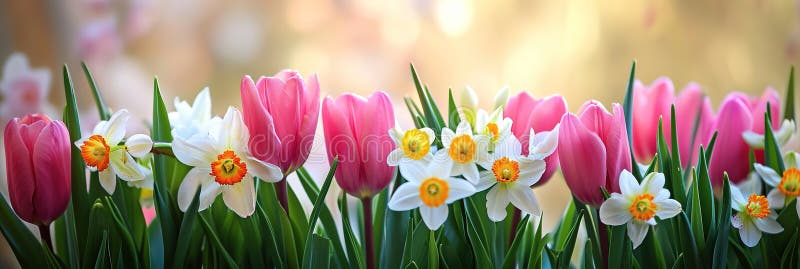 Spring Flowers Border. Banner Stock Illustration - Illustration of ...