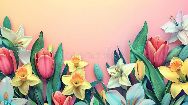 19,585 Spring Flowers Border Pastel Background Stock Photos - Free ...