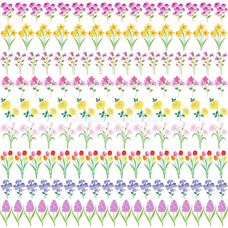 Easter Border Patterns stock vector. Illustration of tulip - 87541849
