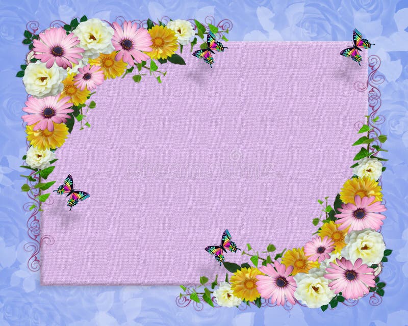 Spring Flowers Border Template Stock Illustration - Illustration of ...