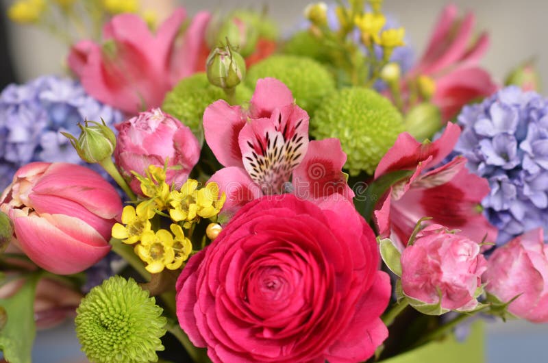 Spring flowers bouquet stock image. Image of colorful - 93373715