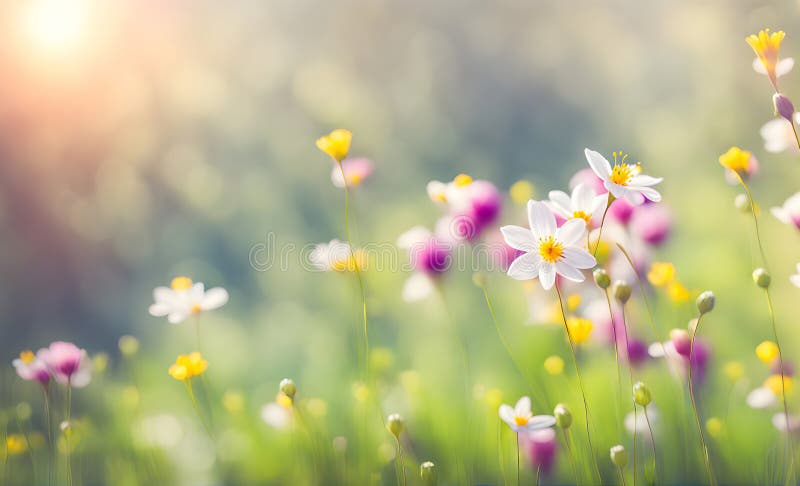 Spring Flowers Create a Smooth Background Stock Illustration ...