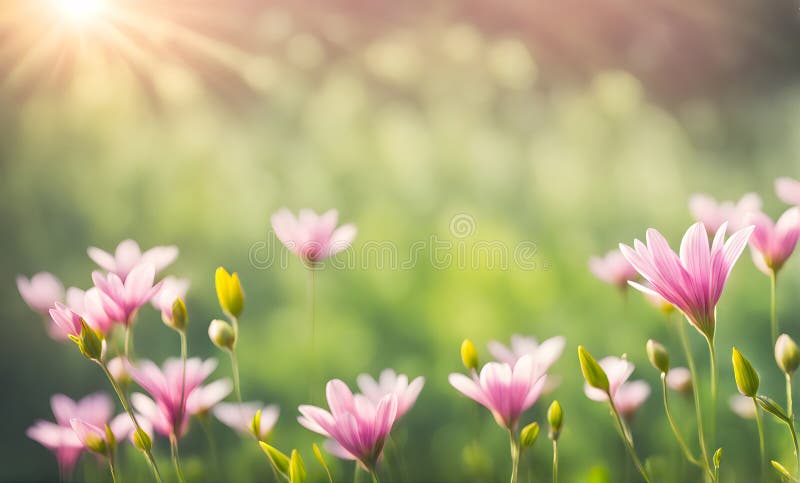 Spring Flowers Create a Smooth Background Stock Illustration ...