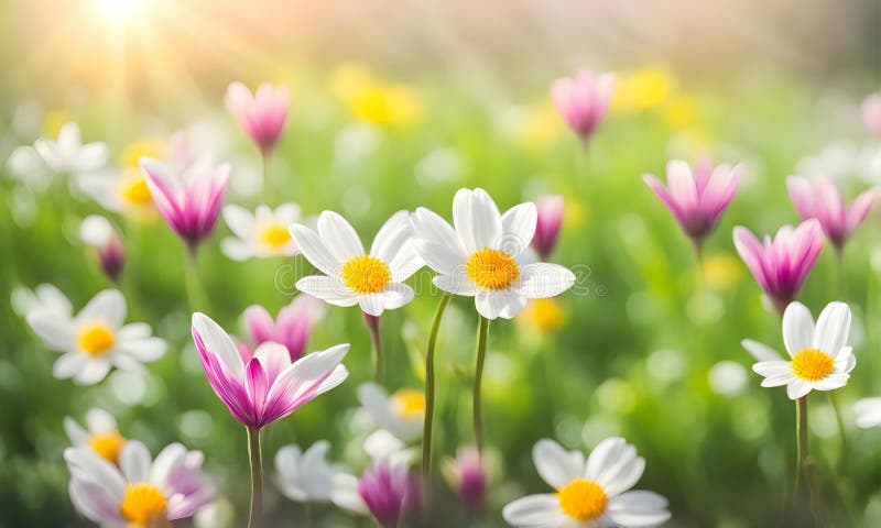 Spring Flowers Create a Smooth Background Stock Illustration ...