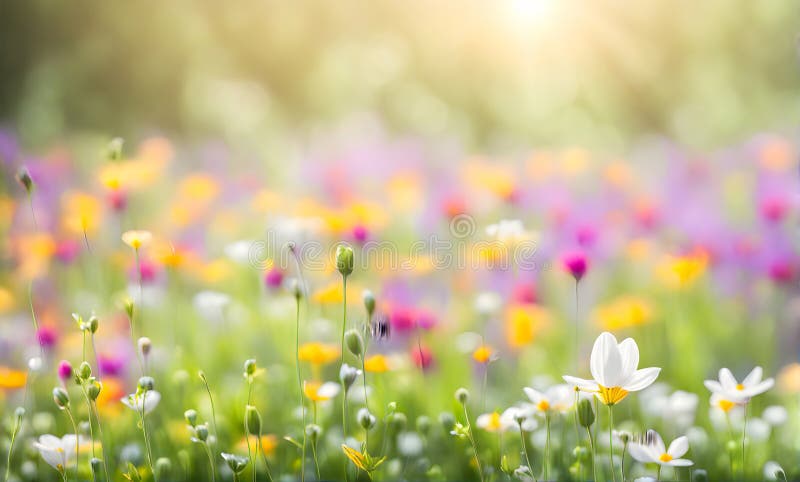 Spring Flowers Create a Smooth Background Stock Illustration ...