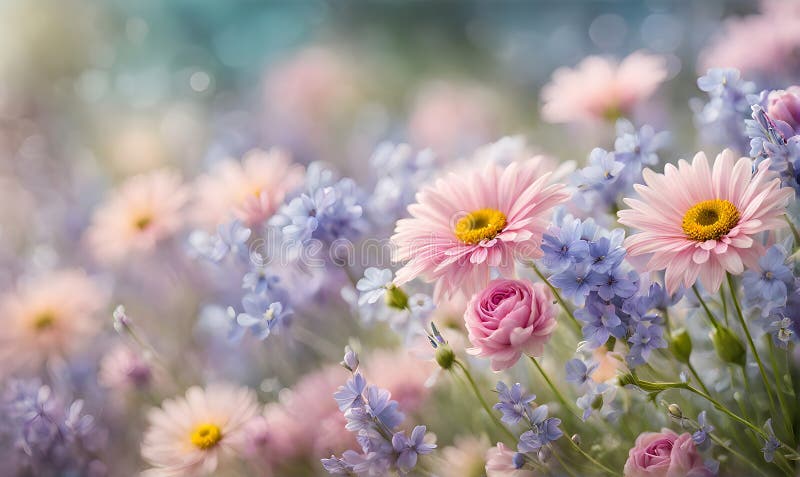 Spring Flowers Create a Smooth Background Stock Illustration ...