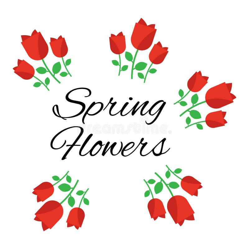 Spring Flowers. Cute Vector Spring Flowers Icons Stock Illustration ...