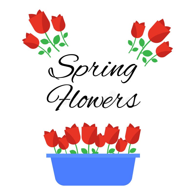 Spring Flowers. Cute Vector Spring Flowers Icons Stock Illustration ...