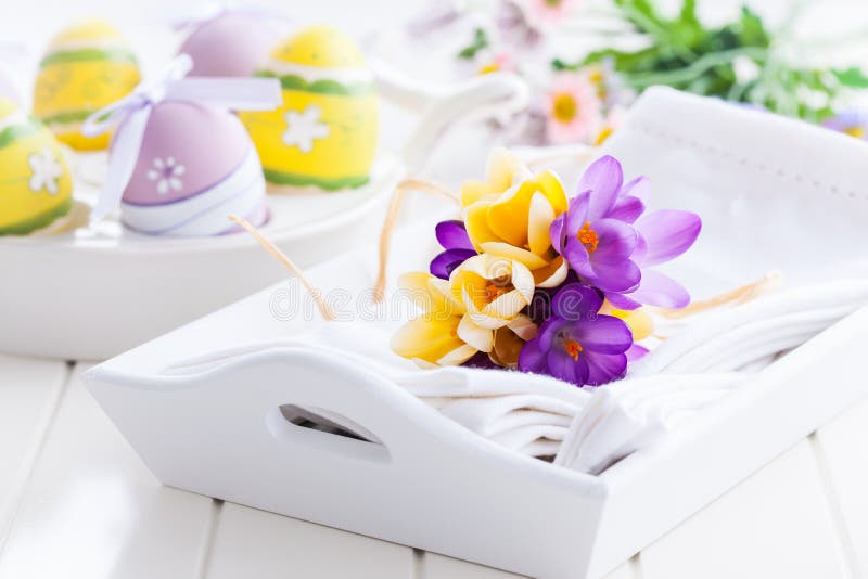 Spring Flowers and Easter Eggs Stock Image - Image of celebrated, bloom ...