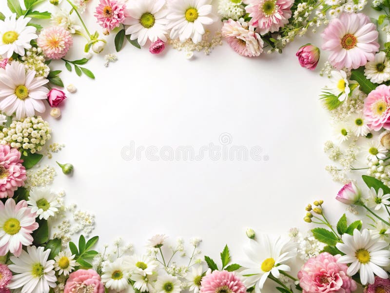Spring flowers frame stock illustration. Illustration of petal - 314532741