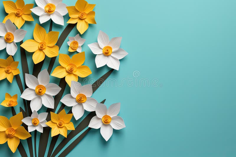Spring Flowers Origami Paper Art Work AI Generated Stock Illustration ...