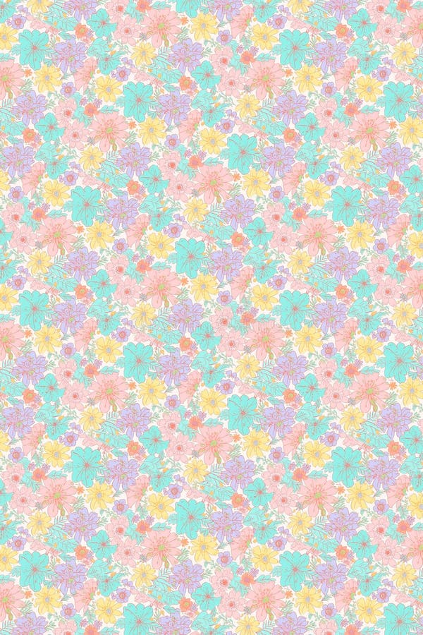 A Spring Flowers Pattern is a Graphic Design Element Composed of ...