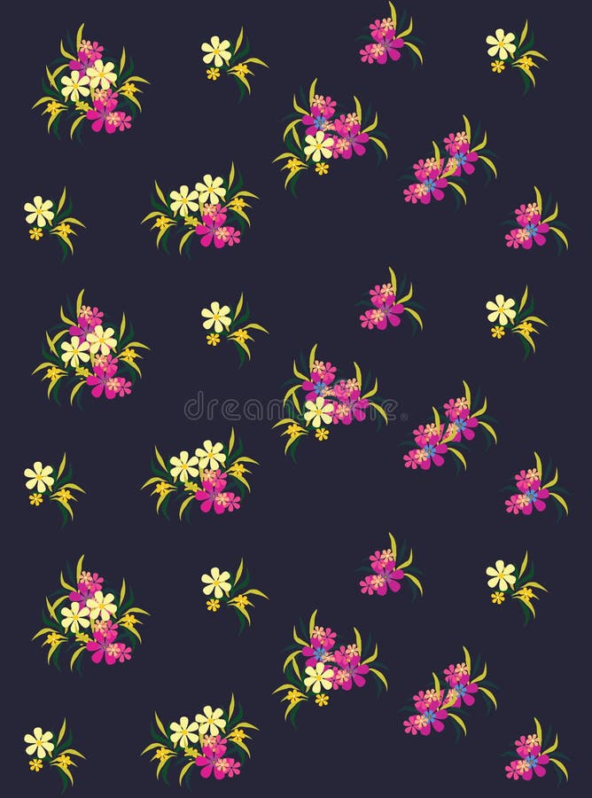Spring Flowers Pattern, Graphic Floral Motive. Vector Illustration Eps ...