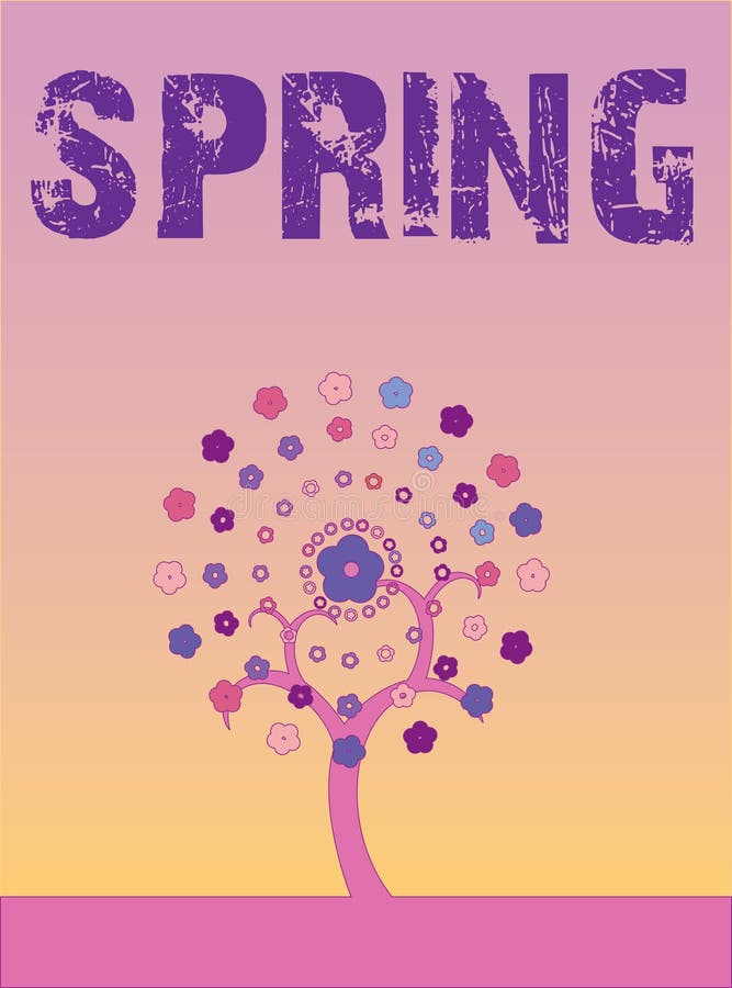 Spring flowers pop tree stock vector. Illustration of green - 17254977